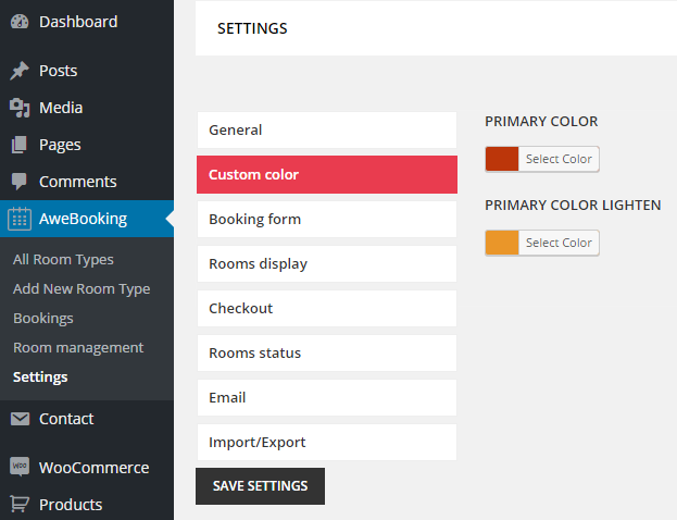 AweBooking Plugin Documentation